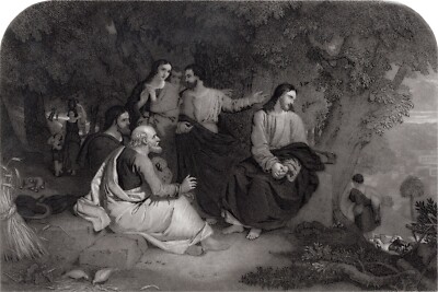 Jesus CHRIST WEEPING OVER JERUSALEM engraving john Sartain sc CL ...