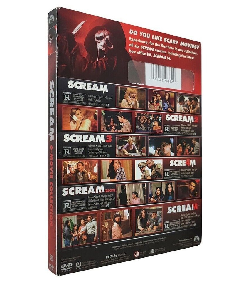 Scream 6-Movie Collection The Complete 1-6 (DVD, 2023, 6-Disc Box Set ...