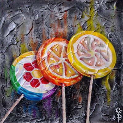 Candy Still Life Paintings Douglas Newton Violet And Red, Bright