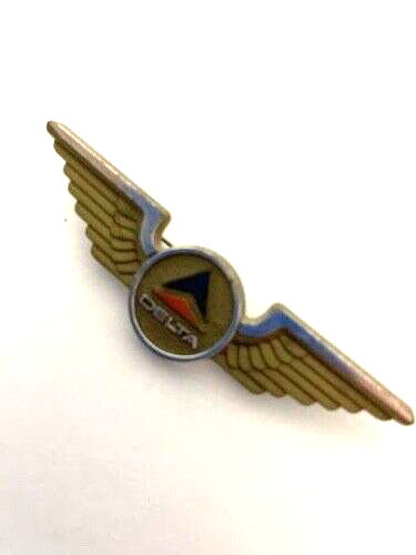 Vintage Delta Airlines Badge Pin Junior Pilot Plastic Wings Gold Tone ...