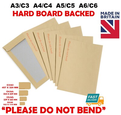 Hard Card Board Backed Please Do Not Bend Envelopes Manilla Brown A3 A4 ...