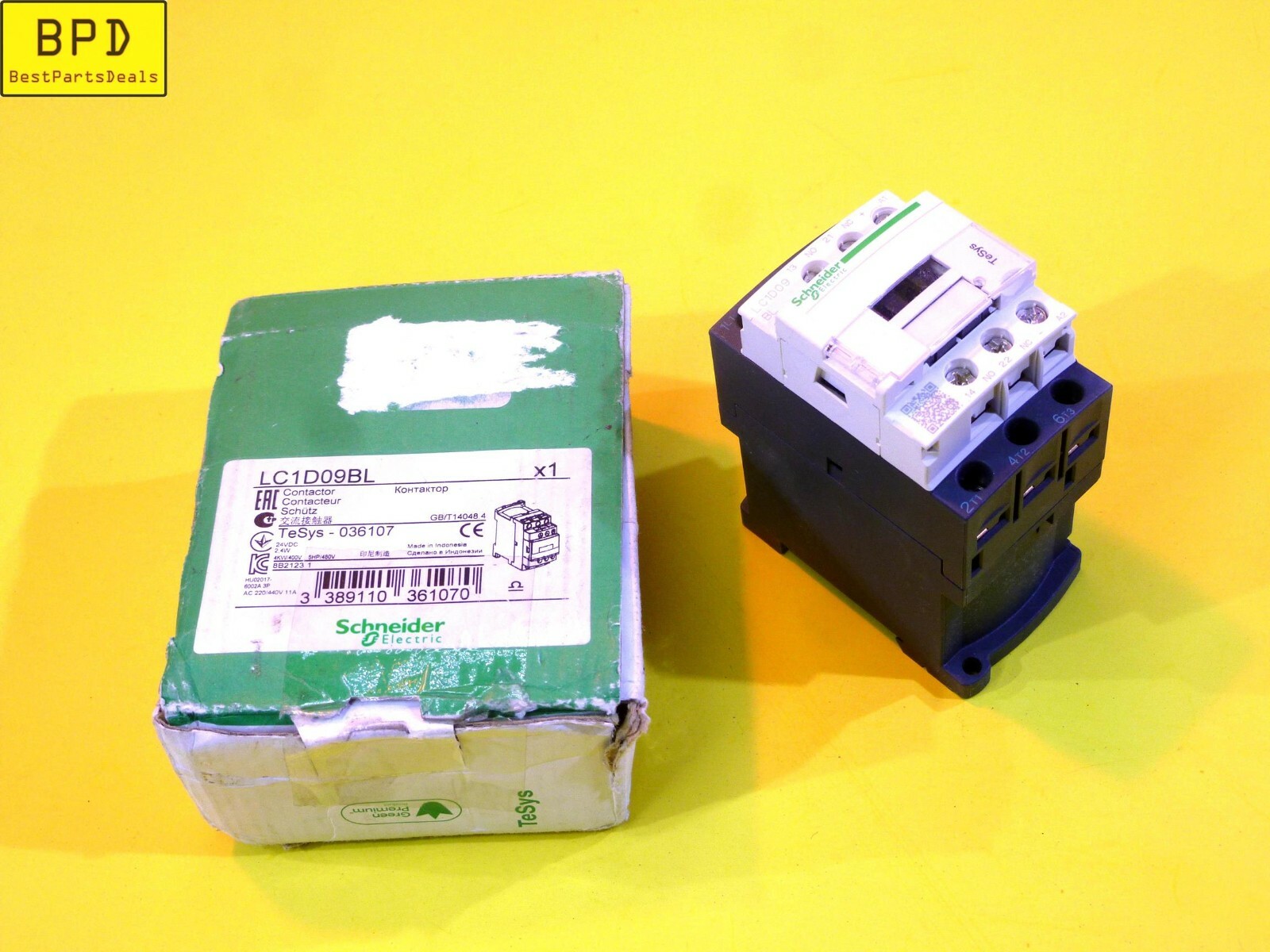 TeSys D IEC Non-Reversing Contactor 9A 3P 5HP 480 VAC 24VDC SCHNEIDER ...