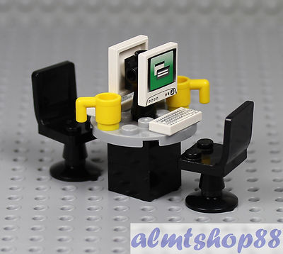LEGO - Office Pod w/ 2 Computer Monitors - Minifigure Desktop Screen ...