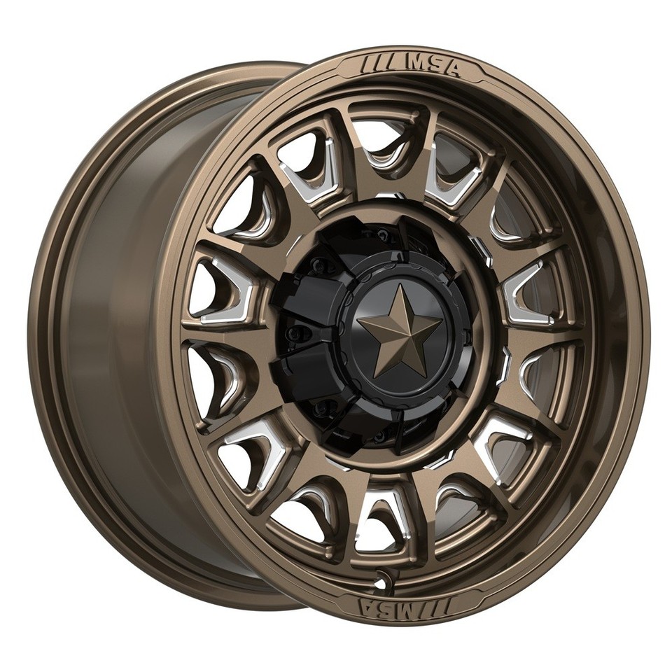 MSA Commander 15" Wheels Bronze 35" Cliffhanger Tires Yamaha Wolverine ...