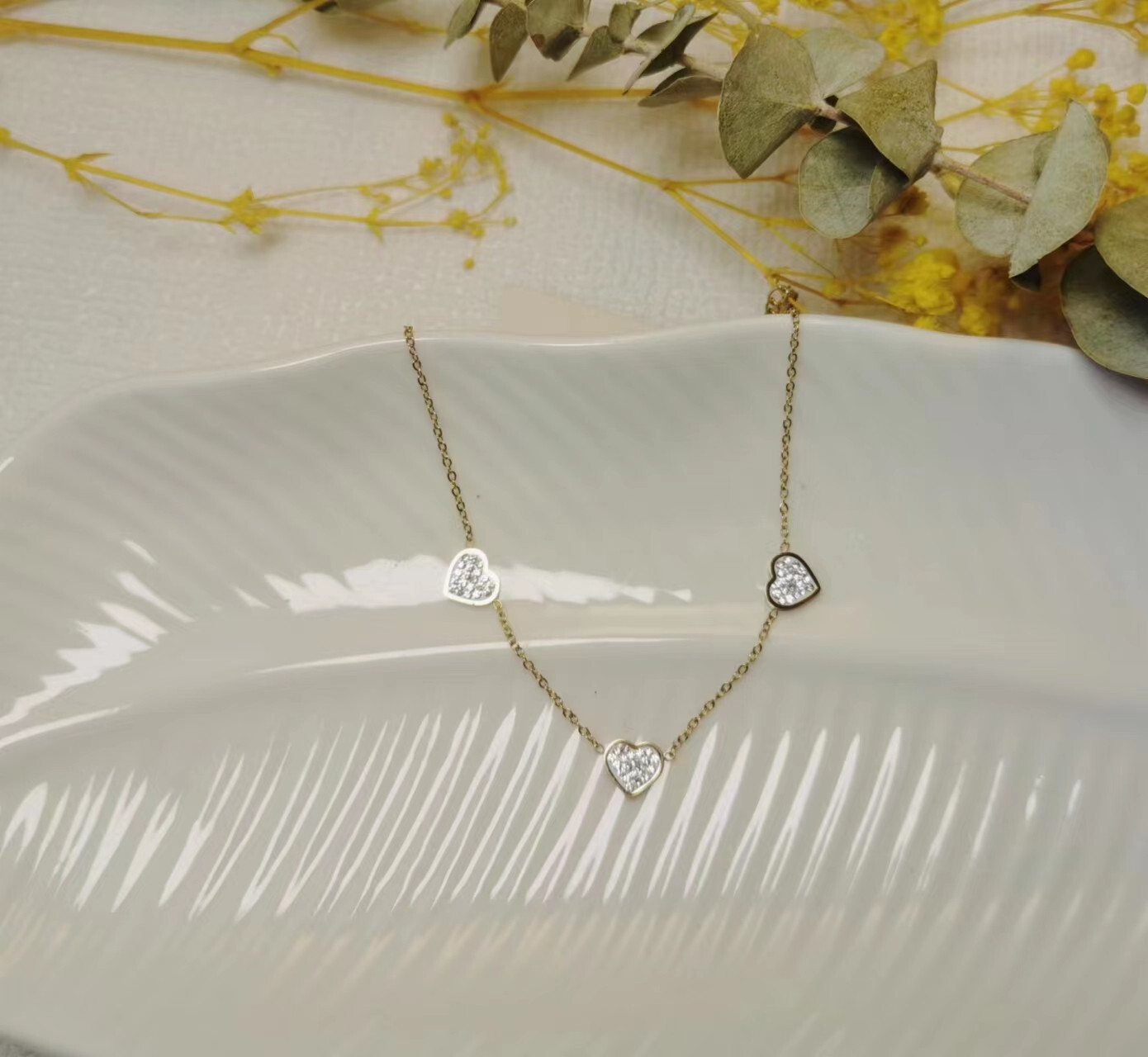 Gold Heart Love Crystal Dics Bracelet Chain Bangle Birthday Gift ...