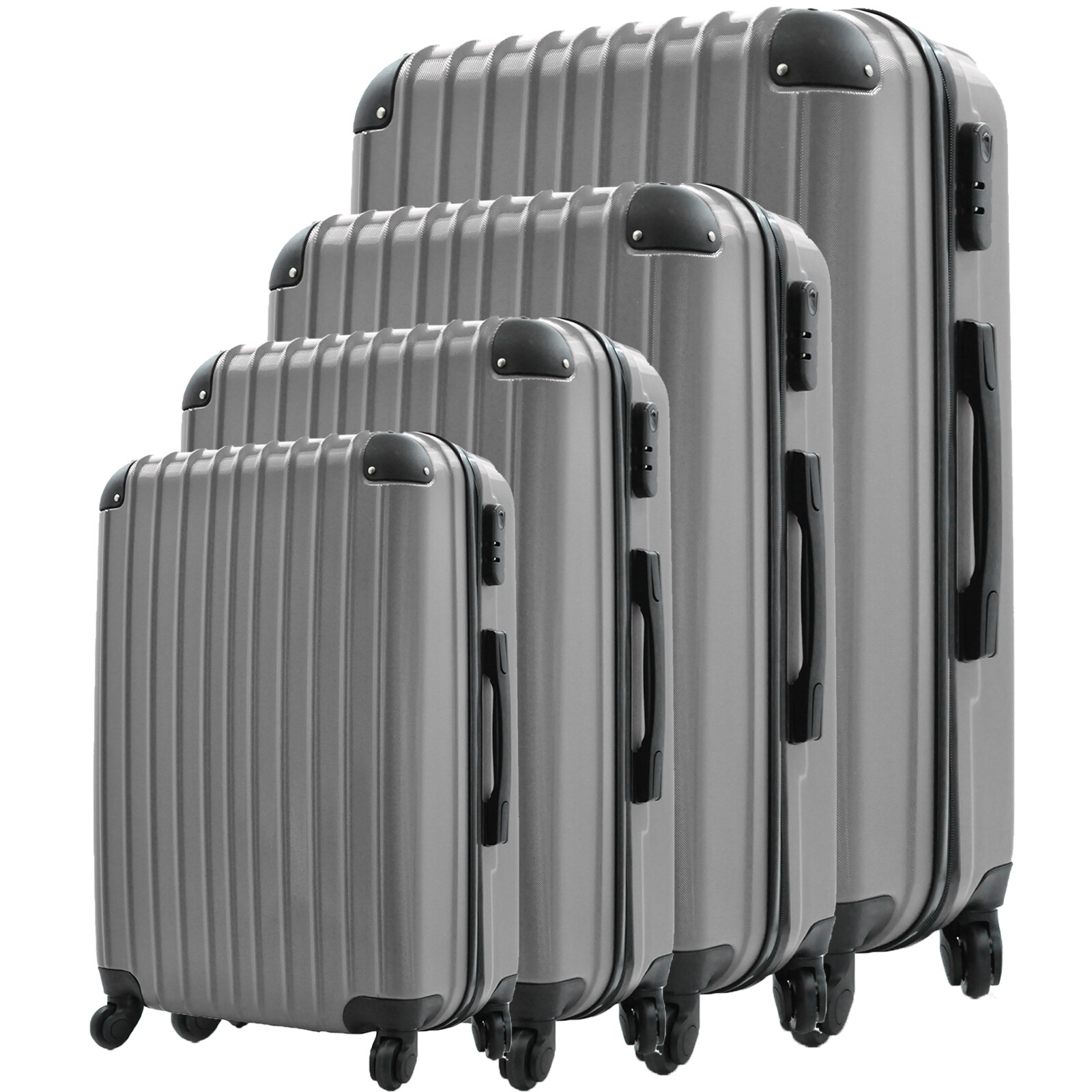 Set di 4 Valigie Trolley rigide viaggio Piccola Medio Grande VALIGIA 4 ...