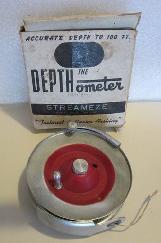 VTG 1950's Streameze DEPTHometer Hand Held Reel Depth Finder In Box | eBay