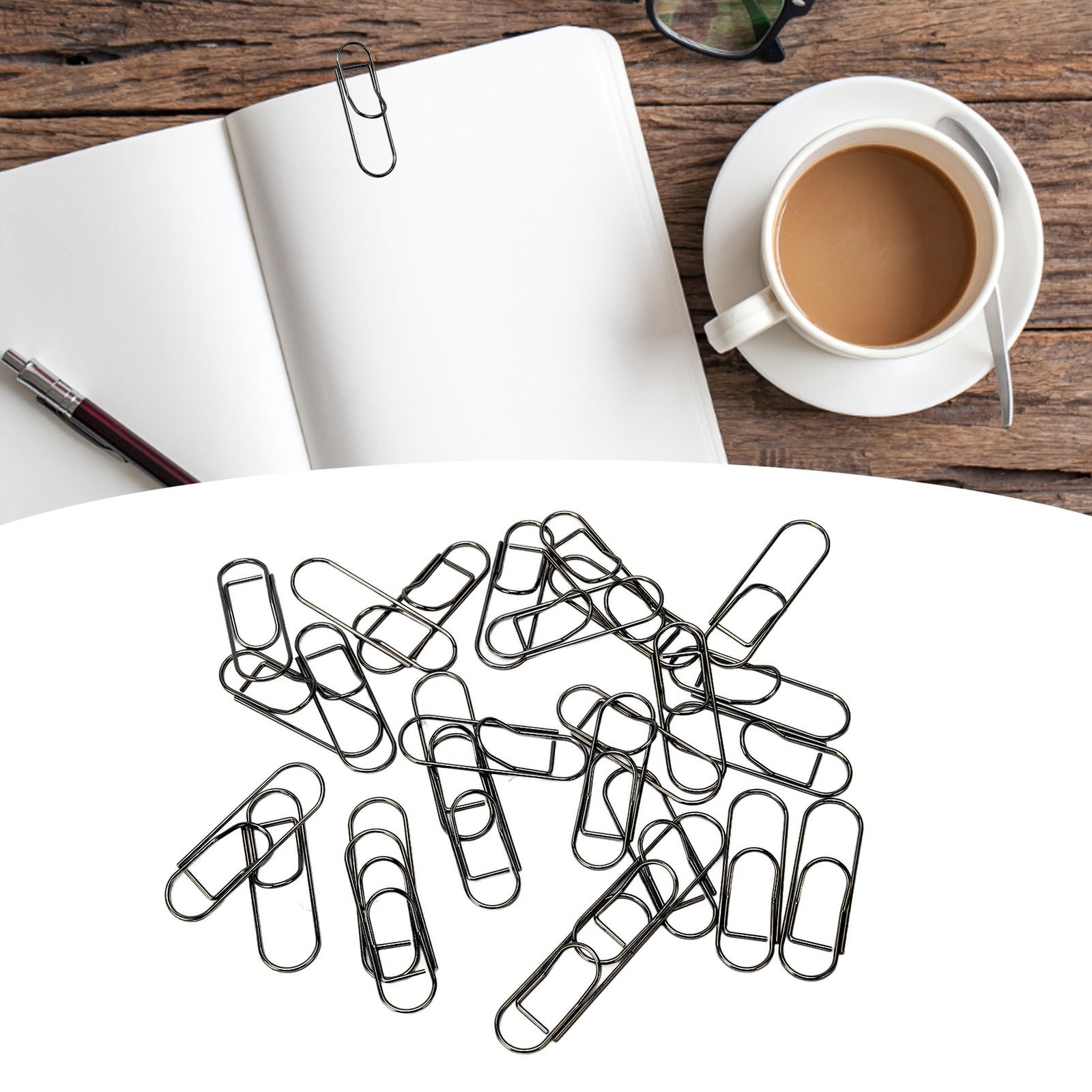 (Black)Metal Pen Clips Convenient Multi-Purpose Paperclip Pen Holder ...