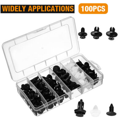 100x For Toyota Engine Cover Inner Fender Bumper Clips Screw Rivets 7 8 ...