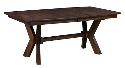Amish Transitional Double Pedestal Dining Table Solid Wood Boat Top 42 ...