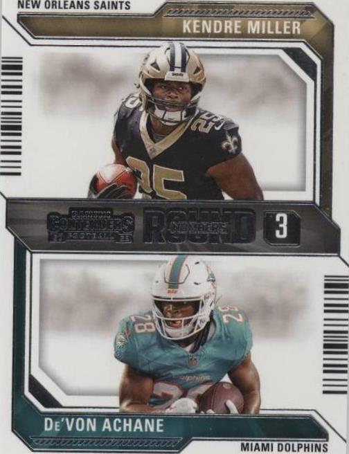 2023 Panini Contenders - Round Numbers De'Von Achane, Kendre Miller #16 ...