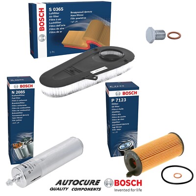 FOR BMW 5 SERIES 520D M SPORT BOSCH FILTER KIT 3 FILTERS OIL AIR FUEL ...
