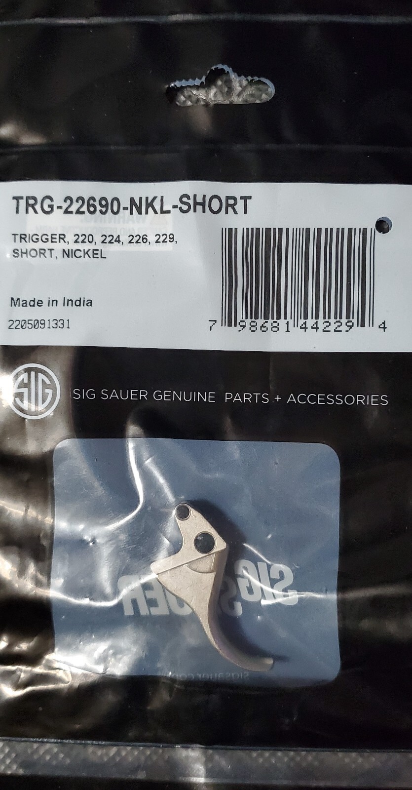 Sig Sauer Factory P220, P224, P226, P229, P228 Short Reach Trigger ...