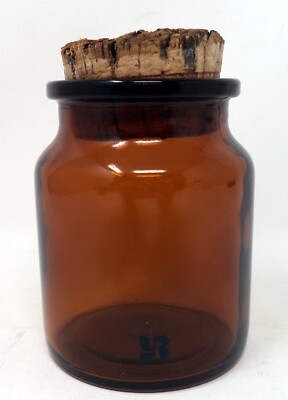 3-1/2" Brown See-Thru Glass Jar with Cork Stopper | eBay