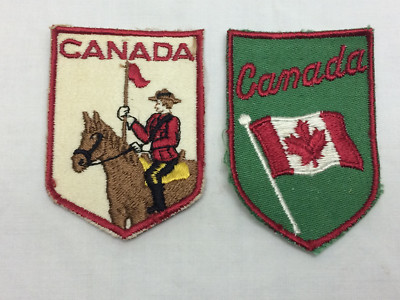 2 Vintage Canada Patches Flag & Mountie Police | eBay