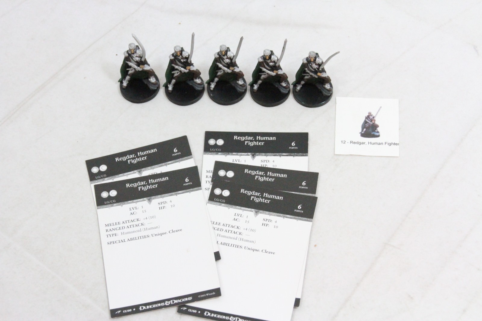 Dungeon and Dragons Regdar Human Fighter Figures & Cards 5 pc | eBay