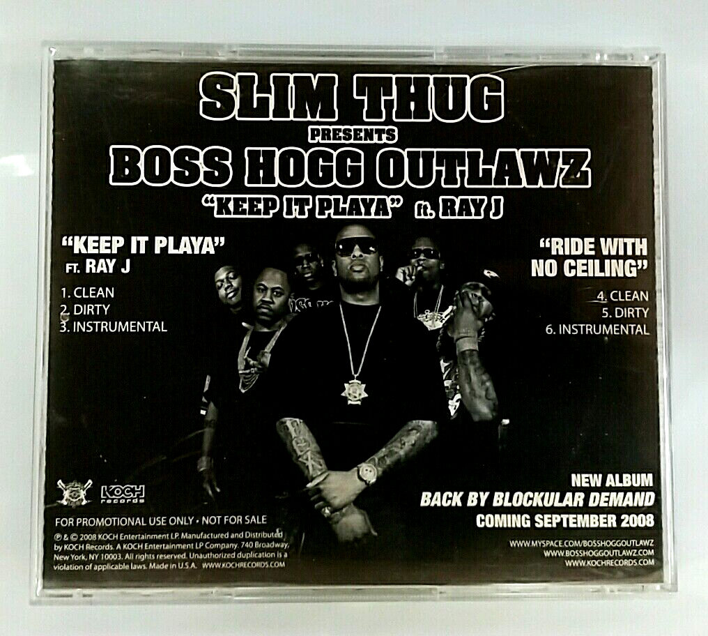 (CD) Slim Thug, Boss Hogg Outlawz ‎– Keep It Playa, Promo, KOC-DS-5094 ...