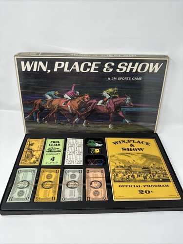 Win Place and Show 3M Sports Games Vintage Board 1966 Horse Racing ...