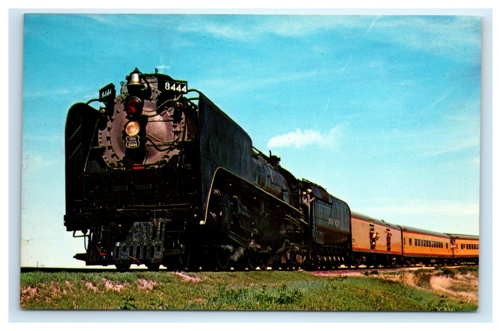 POSTCARD Union Pacific 8444 Yoder Wyoming 800 Series Passenger Train ...