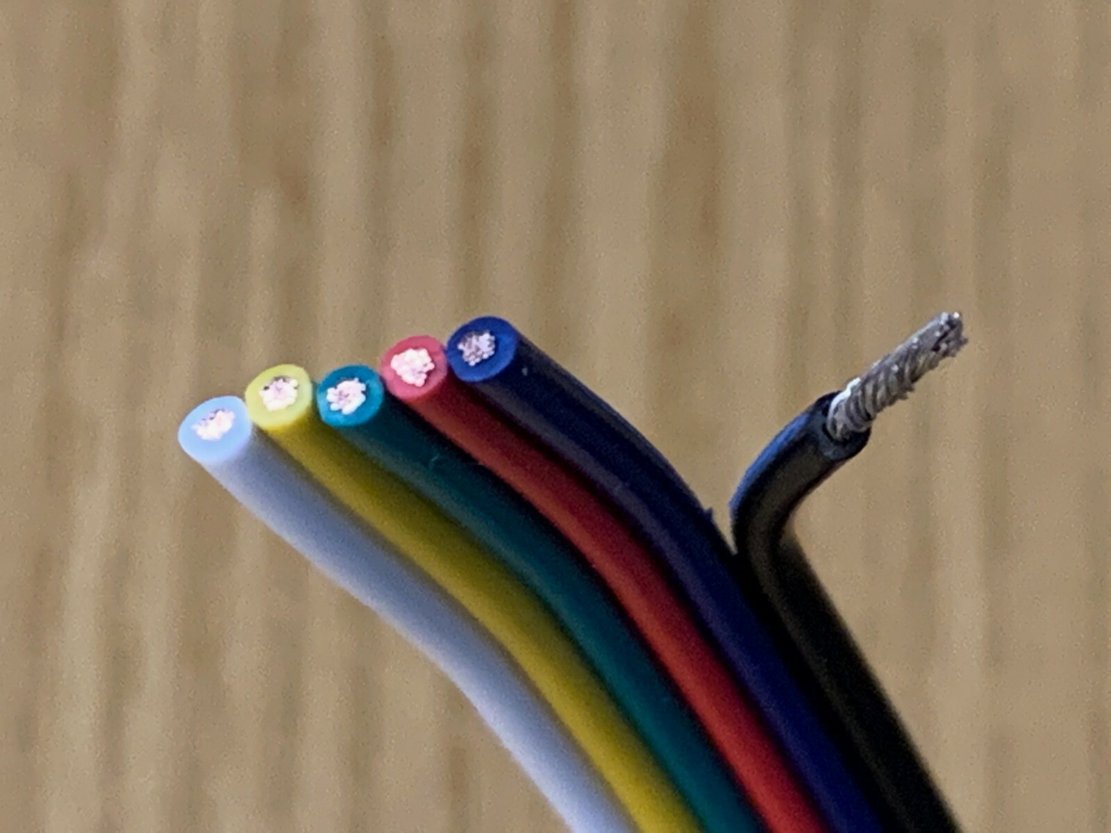 RGB+CCT 6-Core AWG20 0.52mm² LED Strip Cable Wire Extension RGB CW ...