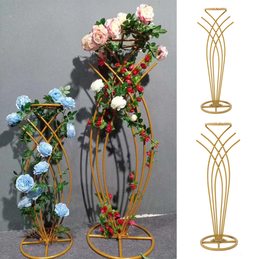 50-100CM Gold Geometric Plinth Flowers Stand Pedestal Wedding Decor ...