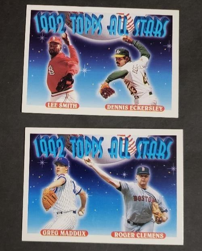 1992 Topps All-Stars Lee Smith, Dennis Eckersley, Greg Maddux & Roger ...