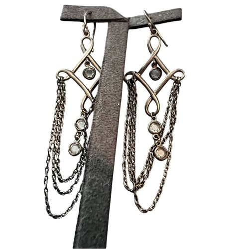 925 Sterling Silver Dangle Chains Earrings | eBay