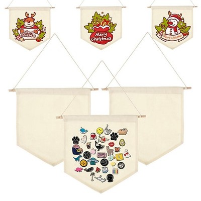 Blank,Canvas Banner 6PCS with Wooden Dowel, for Enamel Pin Wall ...