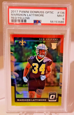 2017 Optic RED YELLOW REFRACTOR - MARSHON LATTIMORE RC Rookie Card PSA ...