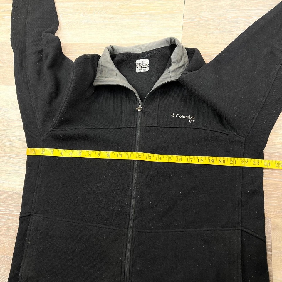 COLUMBIA SPORTSWEAR Full Zip Up Mock Neck Black Fleece Jacket Men's ...