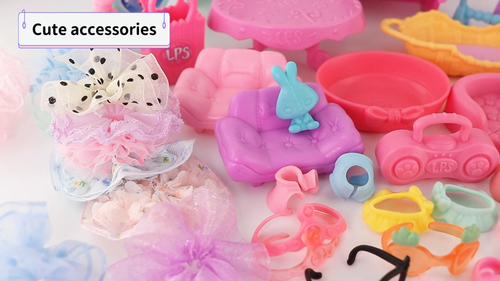 Random 35pcs Accessories Mini LPS Shop Clothes Glasses Bow Sofa Kid ...