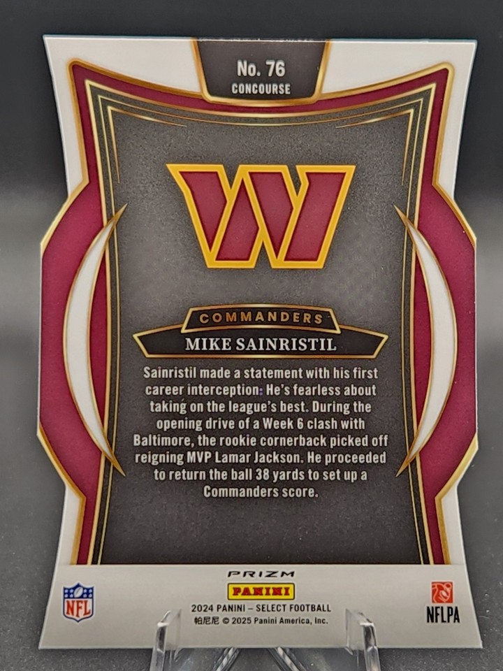 2024 Select Mike Sainristil Silver Prizm Die-Cut Concourse & Red/Blue ...