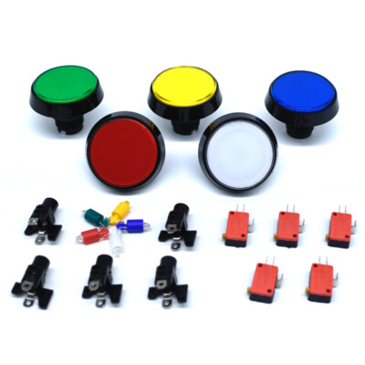 60mm Arcade Button LED Dome Illuminated with Microswitch For JAMMA MAME ...