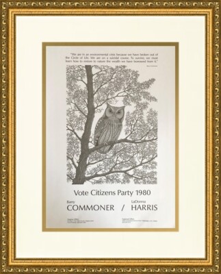 Barry Commoner, Vote Citizens Party 1980 Campaign Poster Framed Repro ...