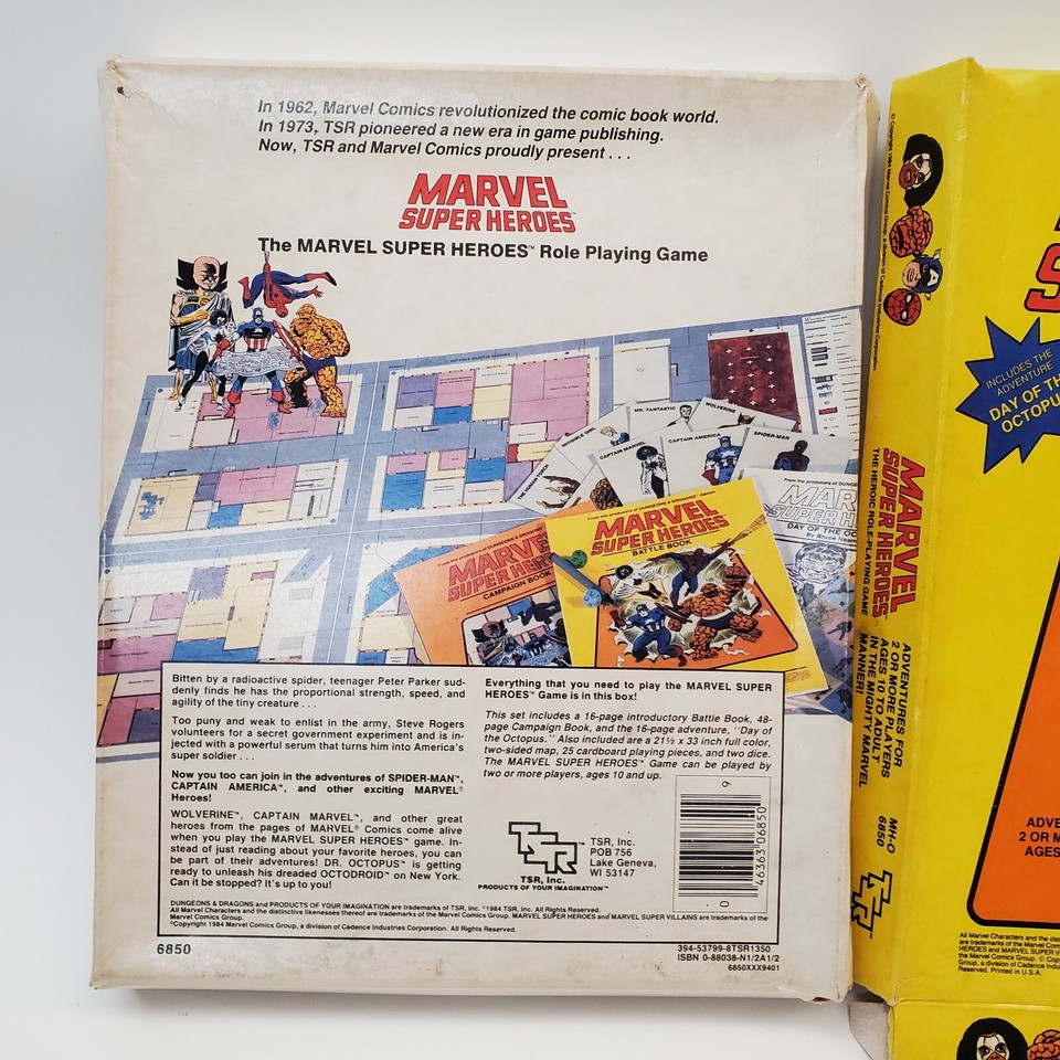 Vintage 1984 Marvel Super Heroes The Heroic Role-Playing Game box set ...
