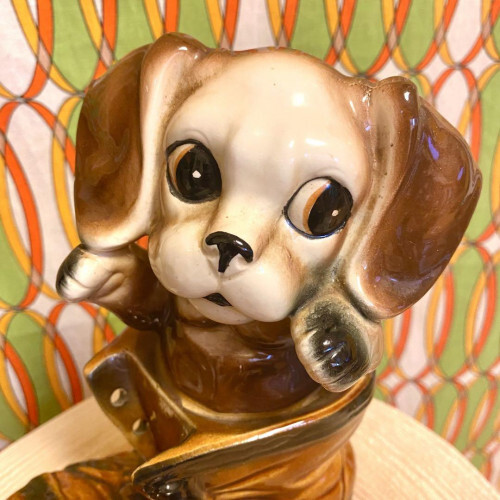 Retro pop piggy bank Boots Dog Beagle Vintage Showa Pottery C limited ...