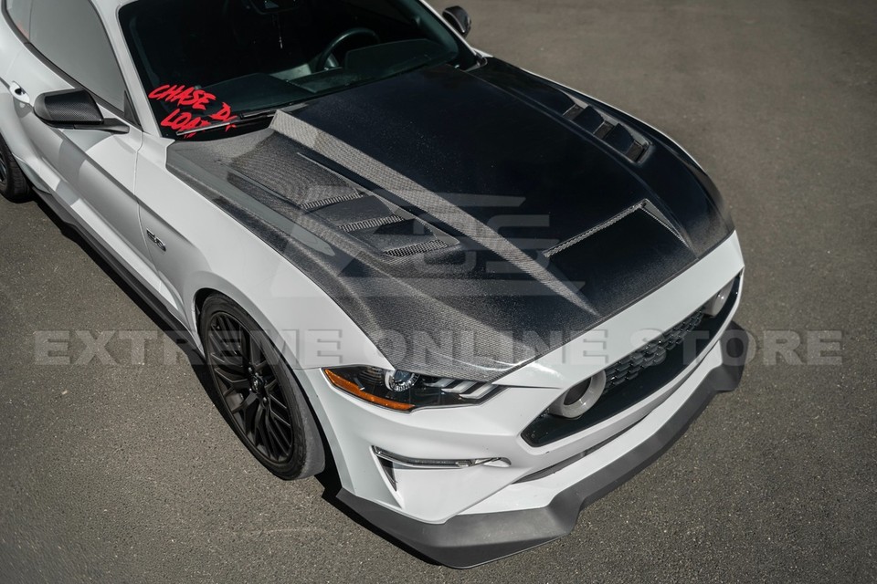 For 18-23 Ford Mustang Terminator Style CARBON FIBER Front Vented ...