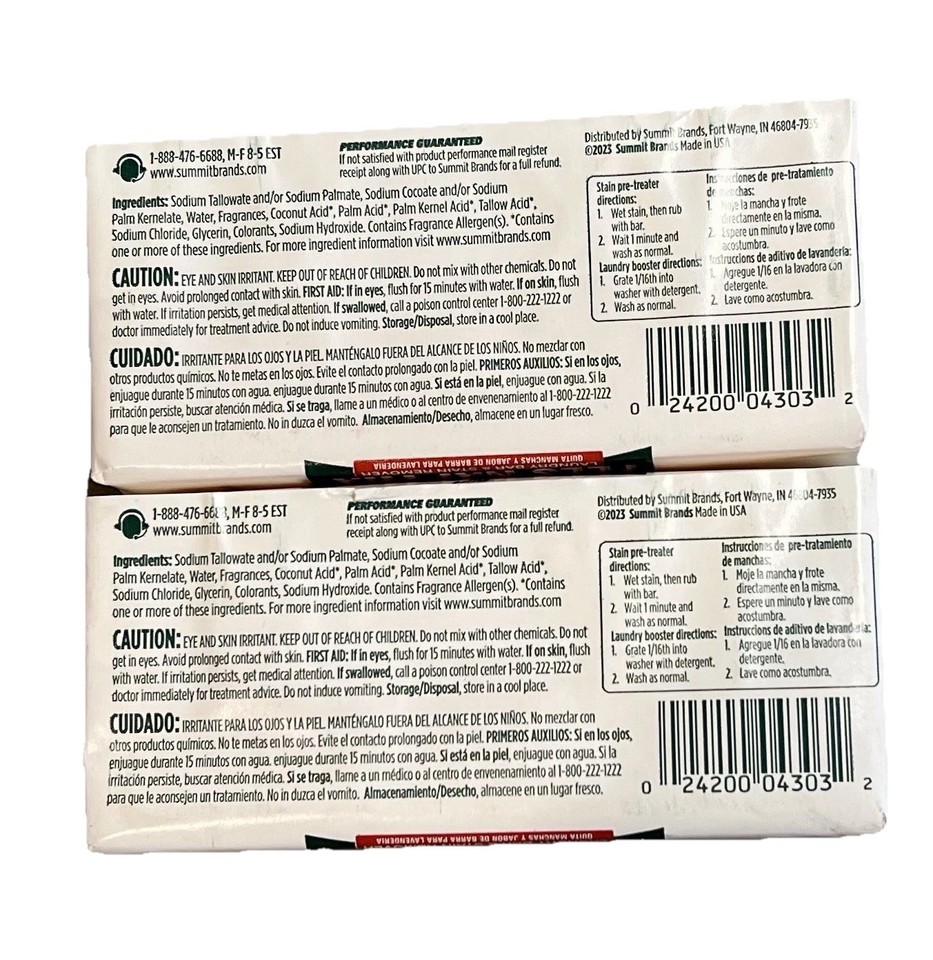 Fels Naptha Laundry Soap Bar & Stain Remover - Pack of 2, 5.0 Oz per ...