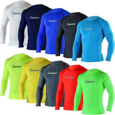 DIDOO Mens Compression Base Layer Winter Sports Top Long Sleeve Fit Gym ...