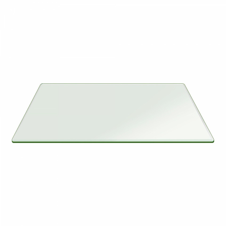 Glass Table Top Rectangle Beveled Polished Clear Tempered Glass Top ...