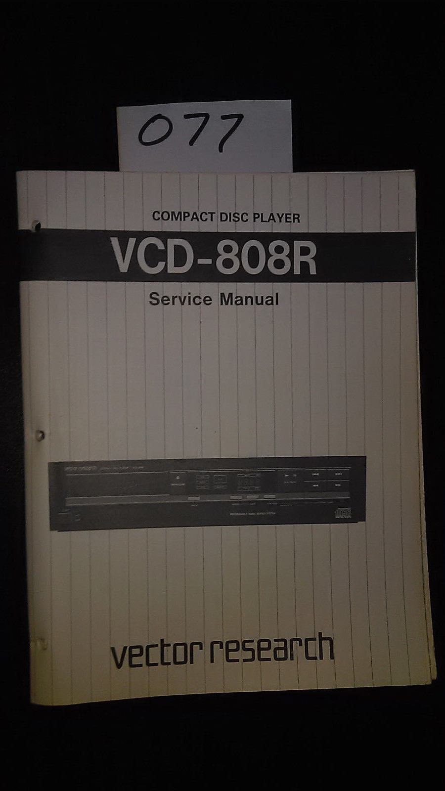 Vector research vcd-808r service manual repair book original stereo cd ...