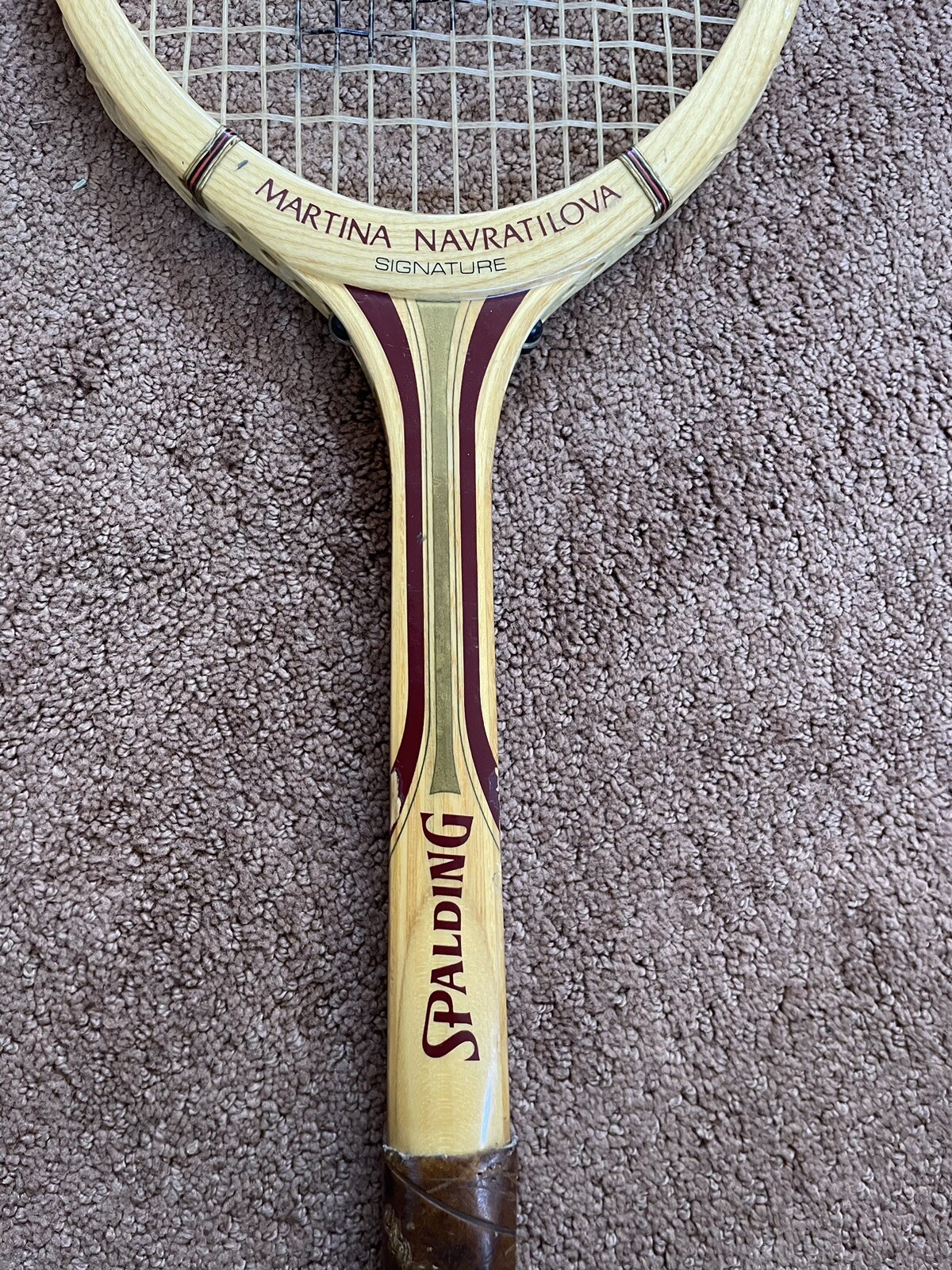 Martina Navratilova Spalding Signature White Ash Tennis Racket Grip-4 ...
