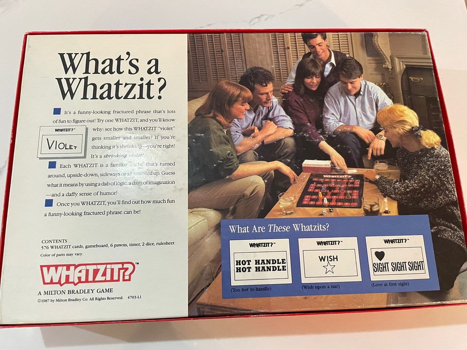 Vintage 1987 Whatzit? Milton Bradley The Game Of Fractured Phrases ...
