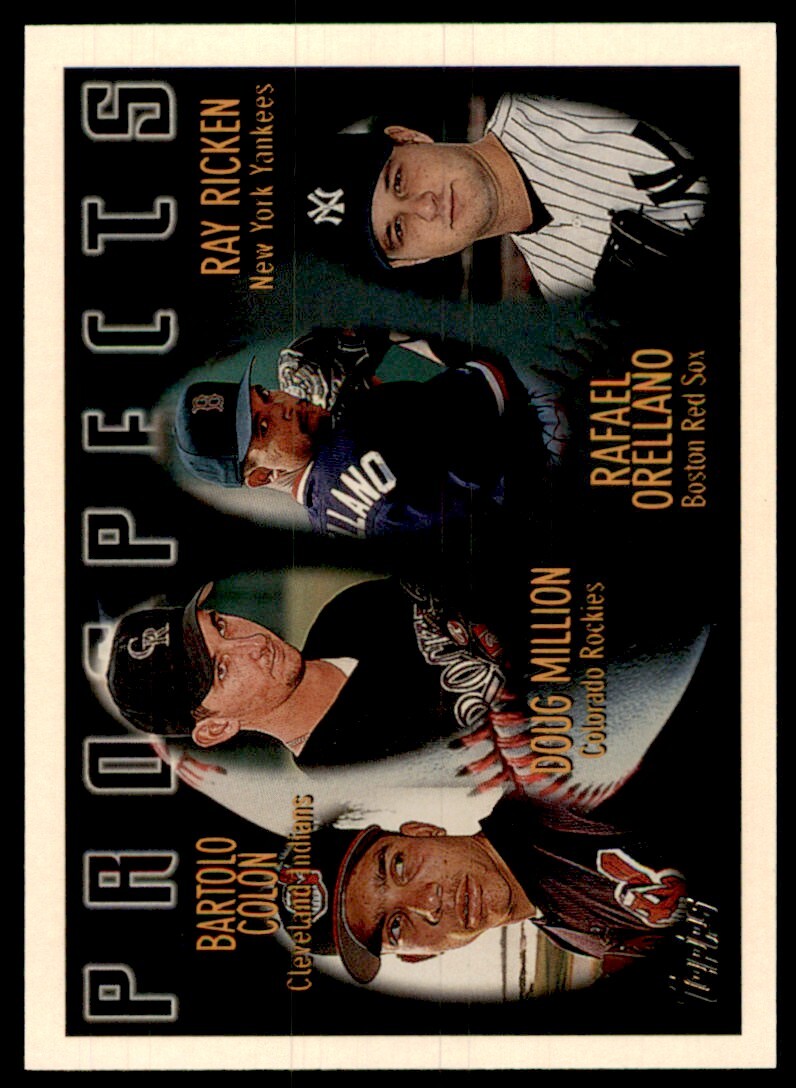 1996 TOPPS BARTOLO COLON/DOUG MILLION/RAFAEL ORELLANO/RAY RICKEN RC ...