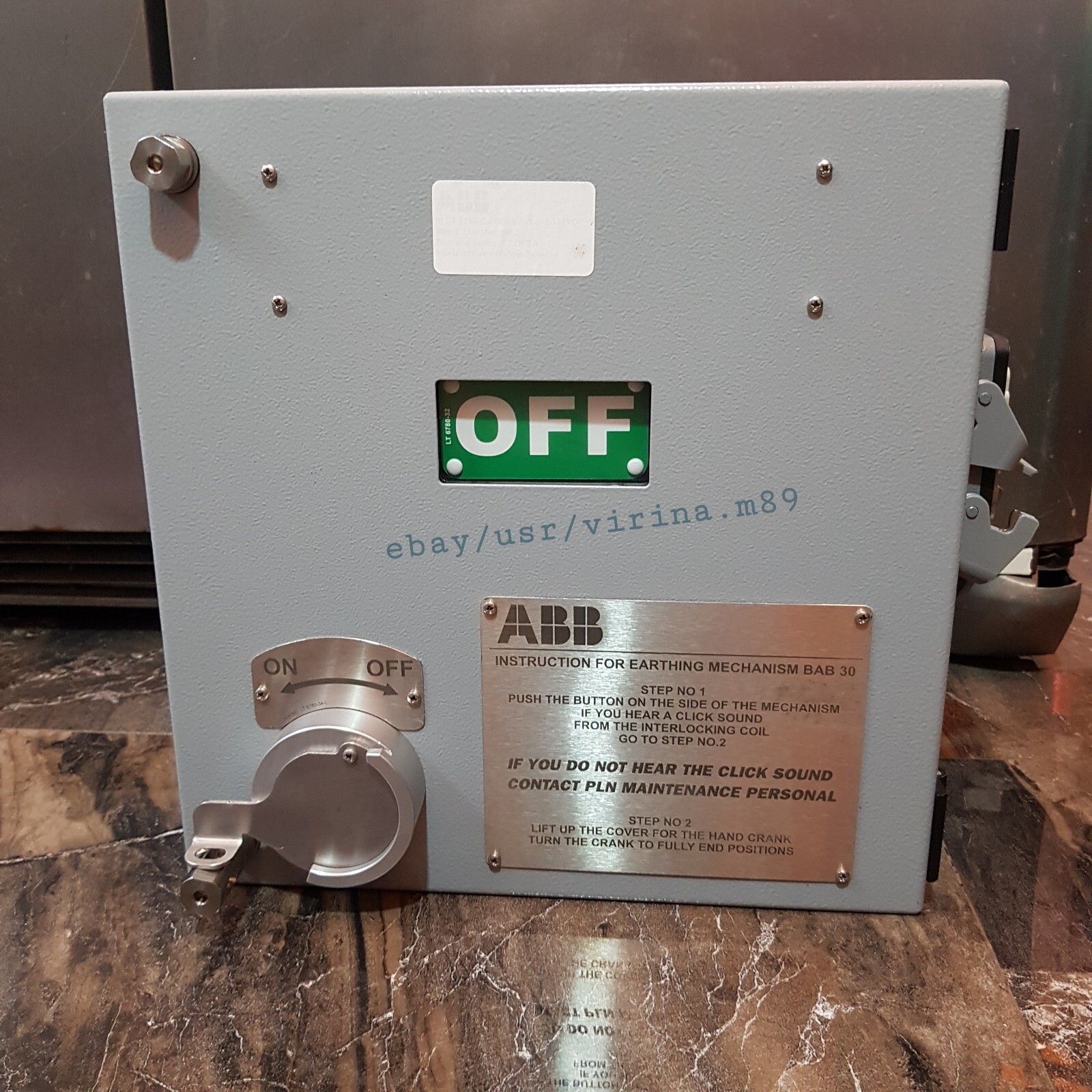 ABB Earthing Switch XL500 035-68 BAB30 NAC NAD 170kV 3 Pol Interlocking ...