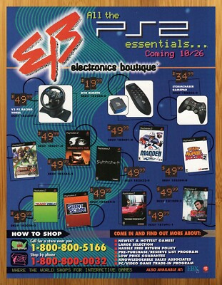 1999 EB Electronics Boutique Vintage Print Ad/Poster Video Game Store ...