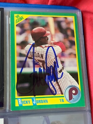 RICKY JORDAN AUTOGRAPHED SIGNED 1990 SCORE CARD PHILLIES COA | eBay