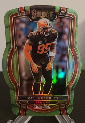 2022 Panini Select Myles Garrett Neon Green Prizm Club Die Cut /299 ...