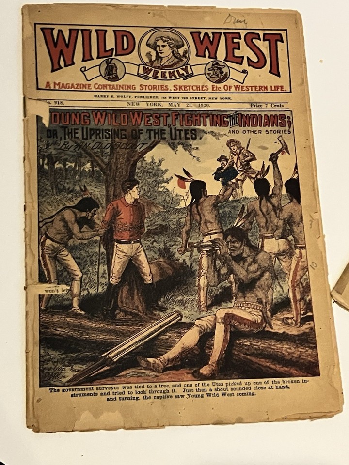 Lot of 2 Wild West Weekly Dime Novel Magazines 1920 & 1922 Young Wild ...
