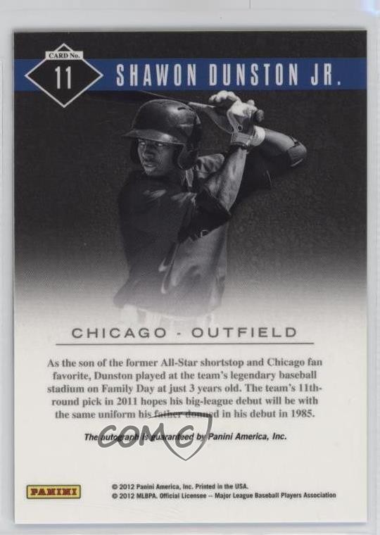 2011 Panini Limited Prospects Signatures /339 Shawon Dunston Jr #11 ...